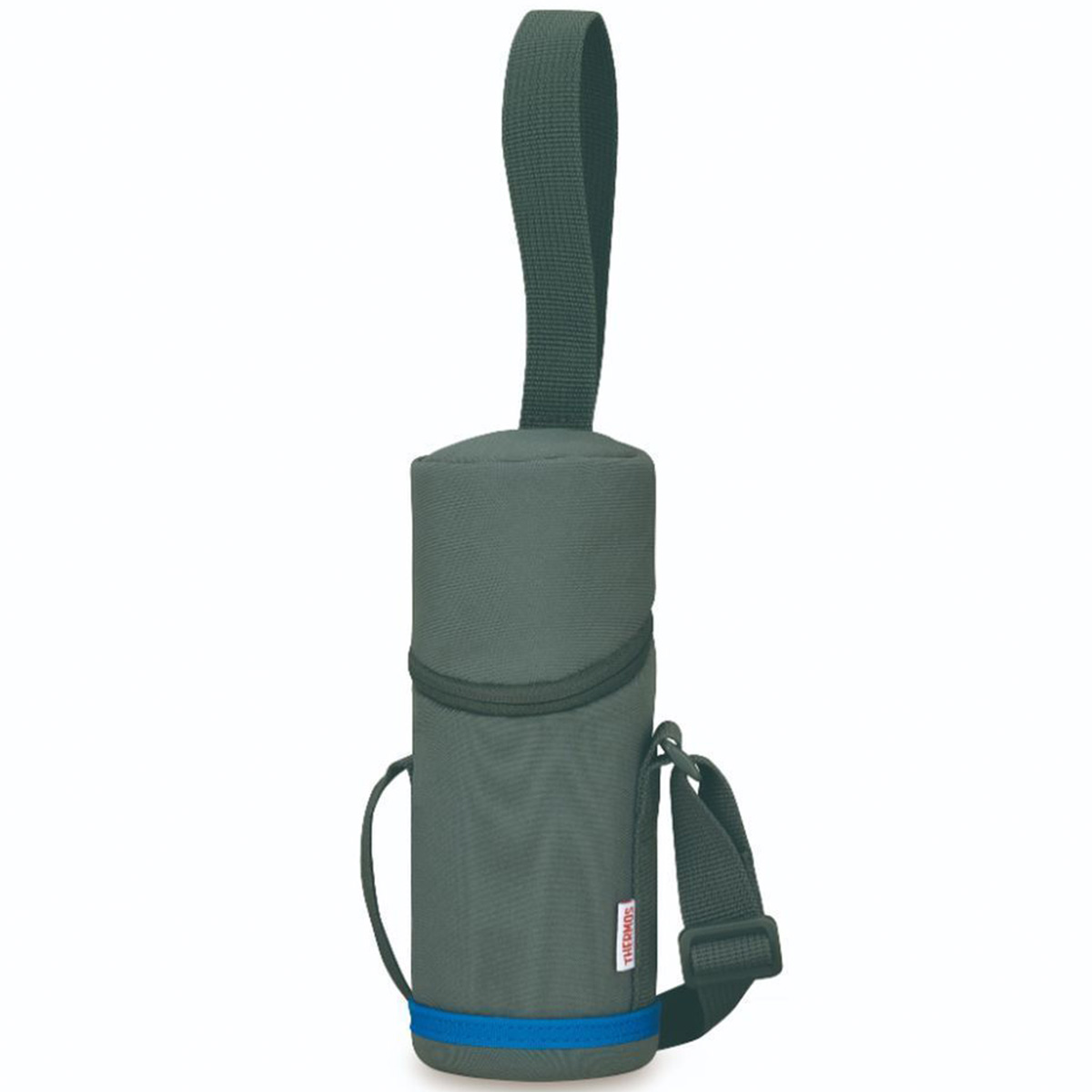 ひかりTVショッピング | THERMOS マイボトルポーチ ブラックブルー水筒用 ストラップ付 350-400ml対応 APG-352_BK-BL｜サーモス