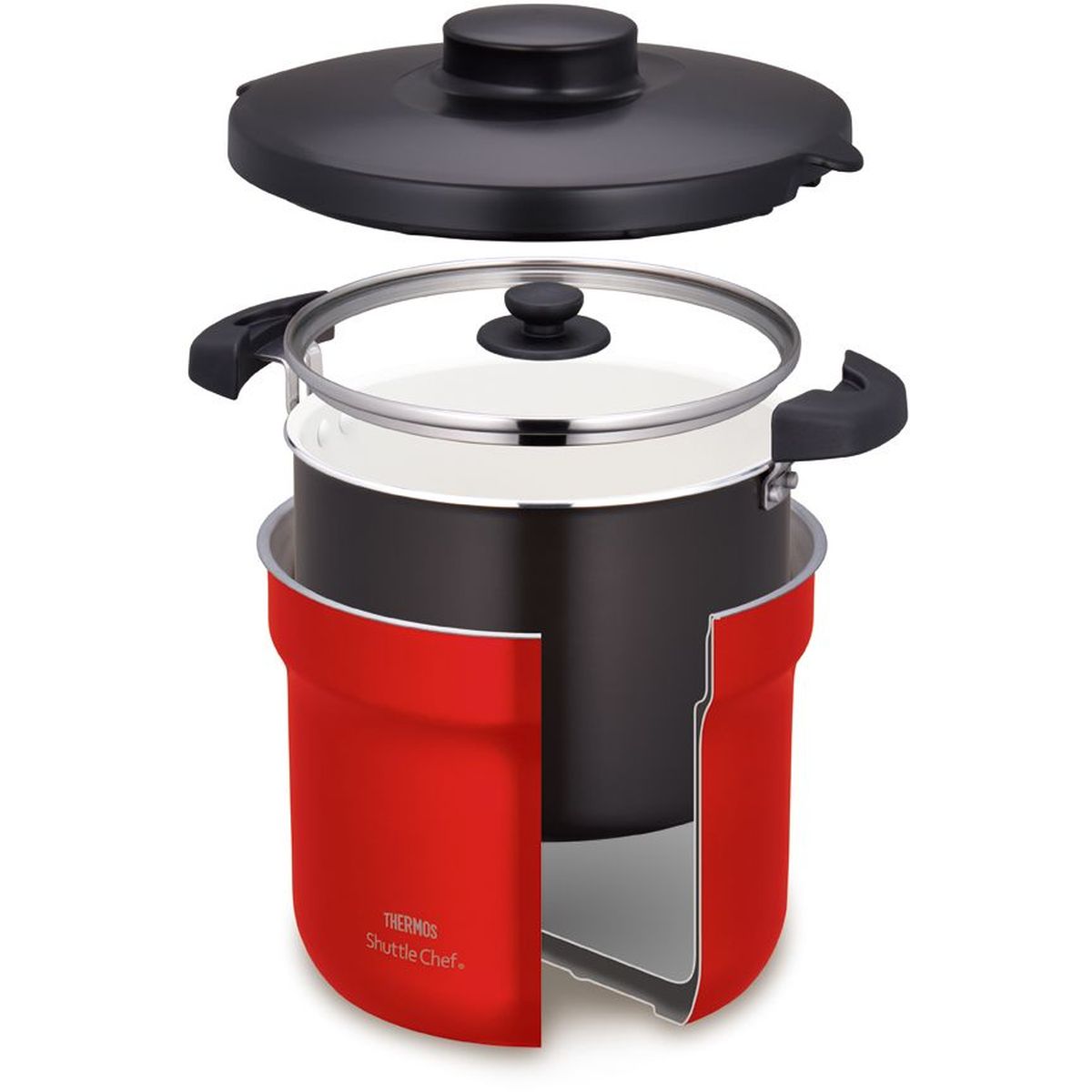 ひかりTVショッピング | THERMOS シャトルシェフ アーバンレッド 4.3L ほったらかし調理 IH・ガス火対応 節電 節約 KBJ-4502_UR｜サーモス